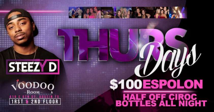 Thursday Nights with DJ Steezy D at the Voodoo Room | UrbanMatter Austin